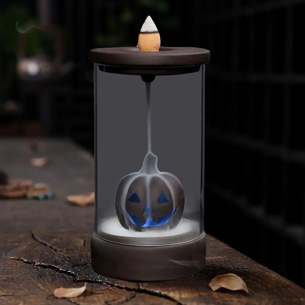 Wind-resistant-Incense-Burner-Led-Halloween-Skull-Pumpkin-Dragon ...