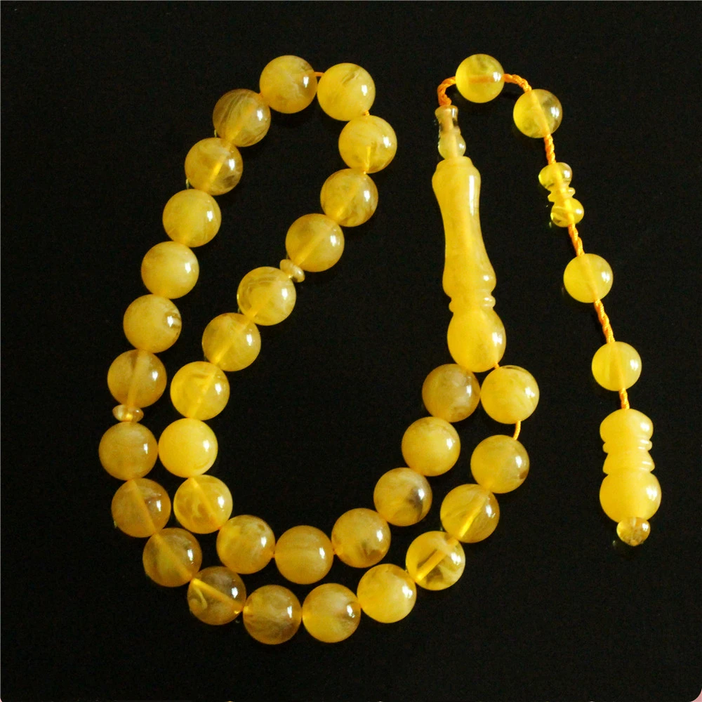 Tasbeeh muslim rosary bead 12MM 33Beads resin amber Muslim Tasbih ...