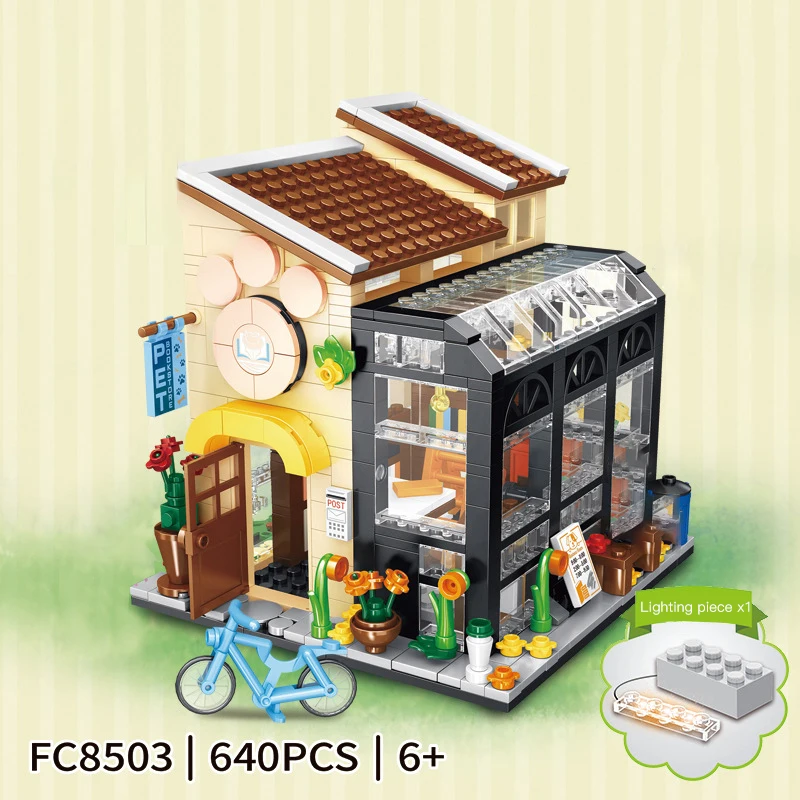 Creative-City-Street-View-Architectural-Model-Dream-Cottage-Pet-shop ...