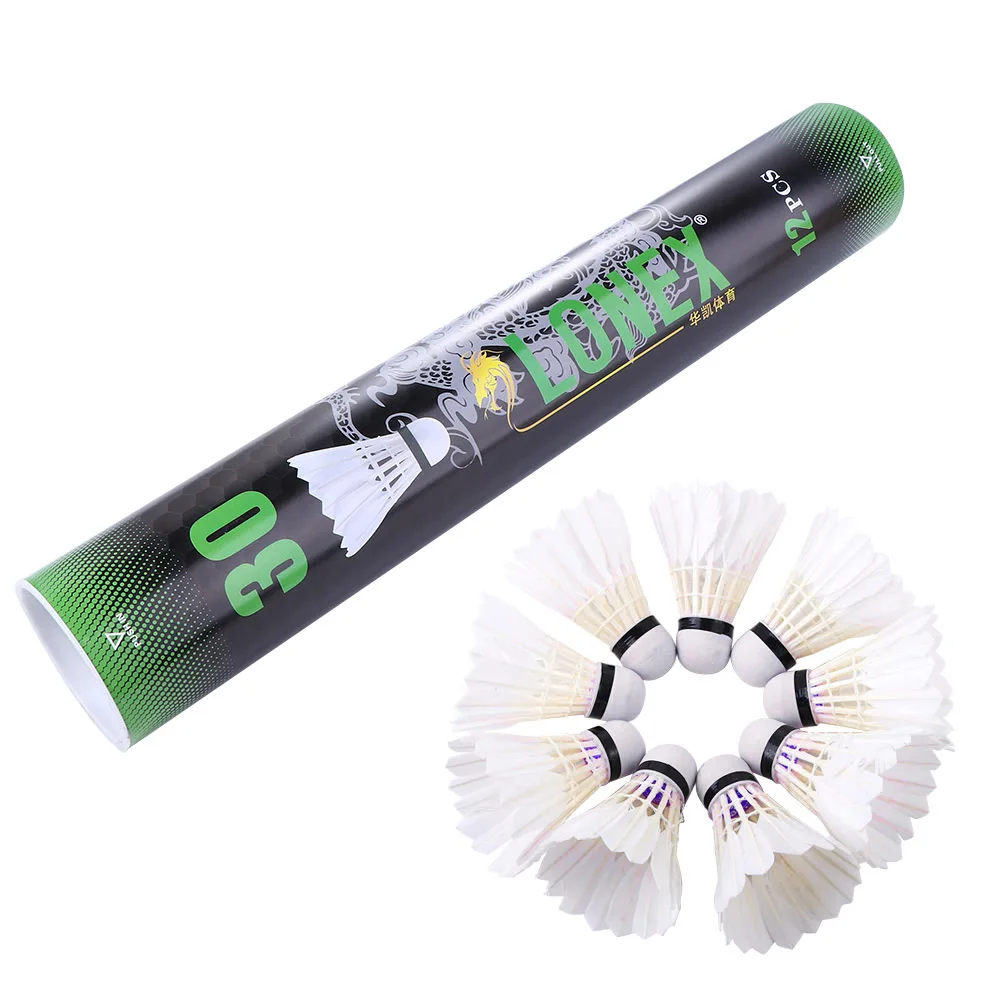 12PCS Goose Feather Shuttlecocks Badminton Outdoor Sport Shuttlecock ...