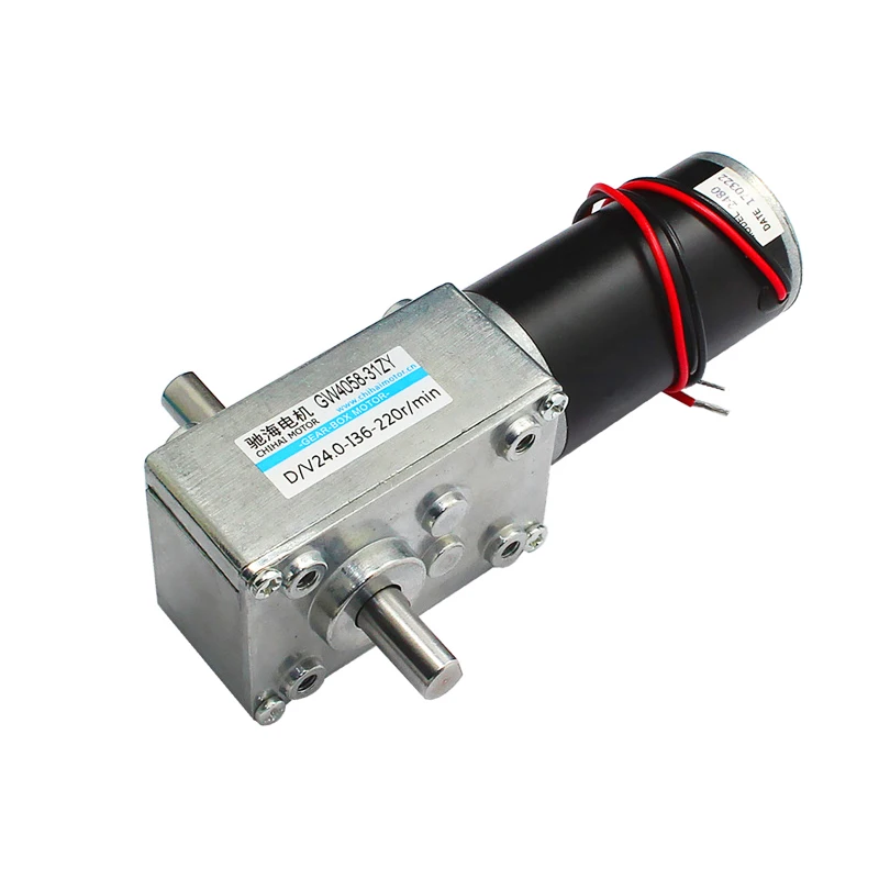 Double-Shaft-Worm-Gear-Motor-DC-12V-24V-High-Torque-Maximum-70KG-Self ...