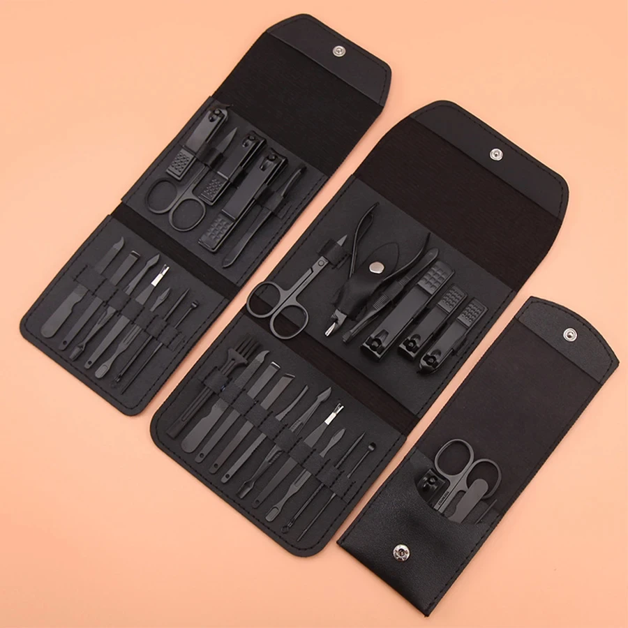 Professional Stainless Steel Manicure Set Grooming Kit Manicure Nail ...