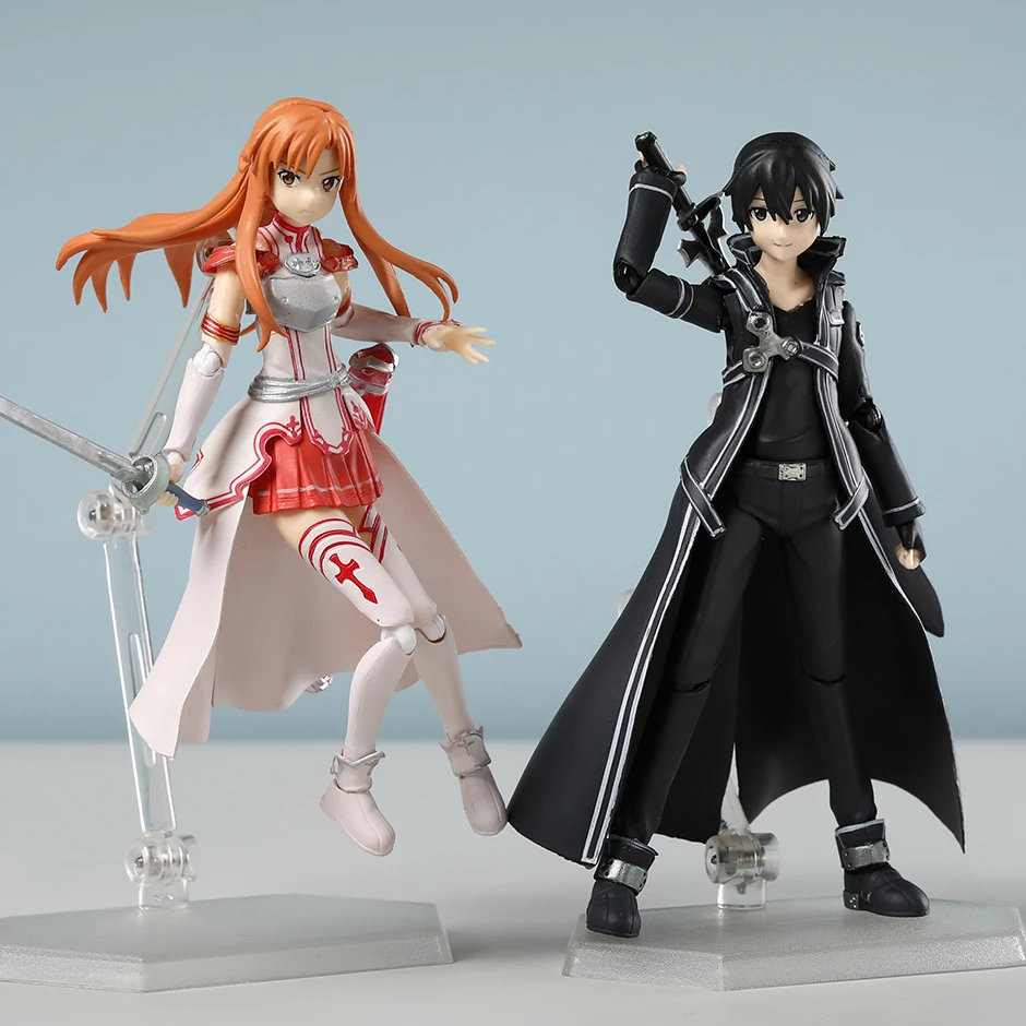 Figma Sword Art Online Kirito Kazuto 174 Asuna 178 PVC Model Anime ...