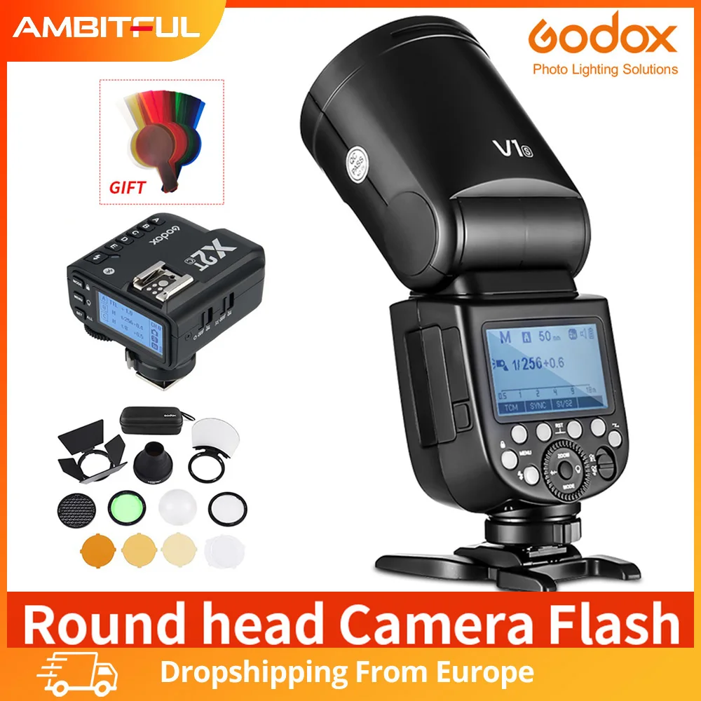 Godox-Flash-V1-V1C-V1N-V1S-V1F-TTL-1-8000s-HSS-Speedlite-con-disparador ...