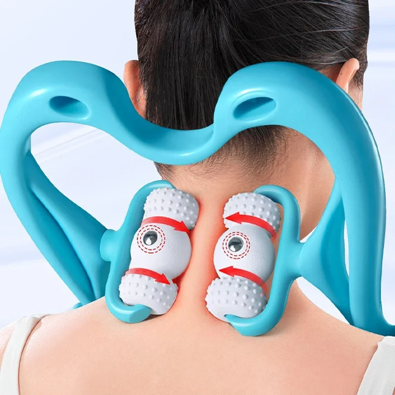 6-Trigger-Point-Roller-Multifunction-Neck-Massager-Therapy-Shoulder ...