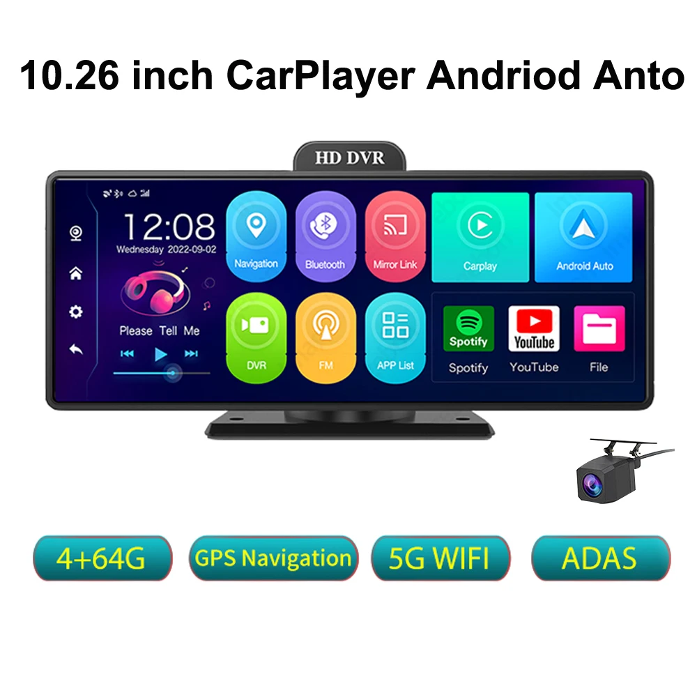 10-26-inch-Carplayer-Android-Anto-Car-GPS-Navigation-4G-64G-Dash-Cam ...