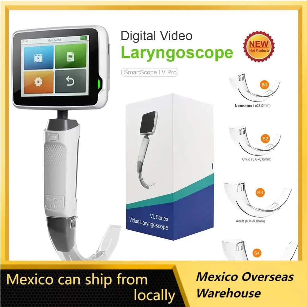 Digital-Video-Laryngoscope-with-4PCS-Blades-or-Neonate-Child-Adult ...
