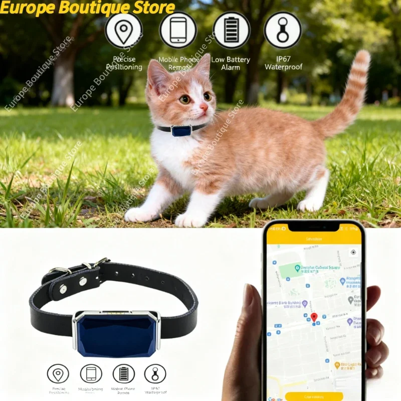 Collar para mascotas Mini rastreador GPS, GSM Wifi LBS rastreador ...