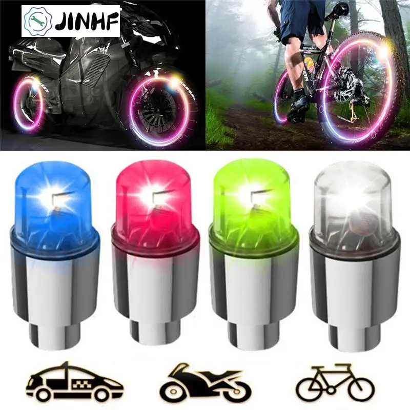 Led 자동차 자전거 휠 타이어 밸브 더스트 캡 스포크 플래시 라이트 자동차 밸브 스템 및 캡 액세서리 로트당 2 개밸브
