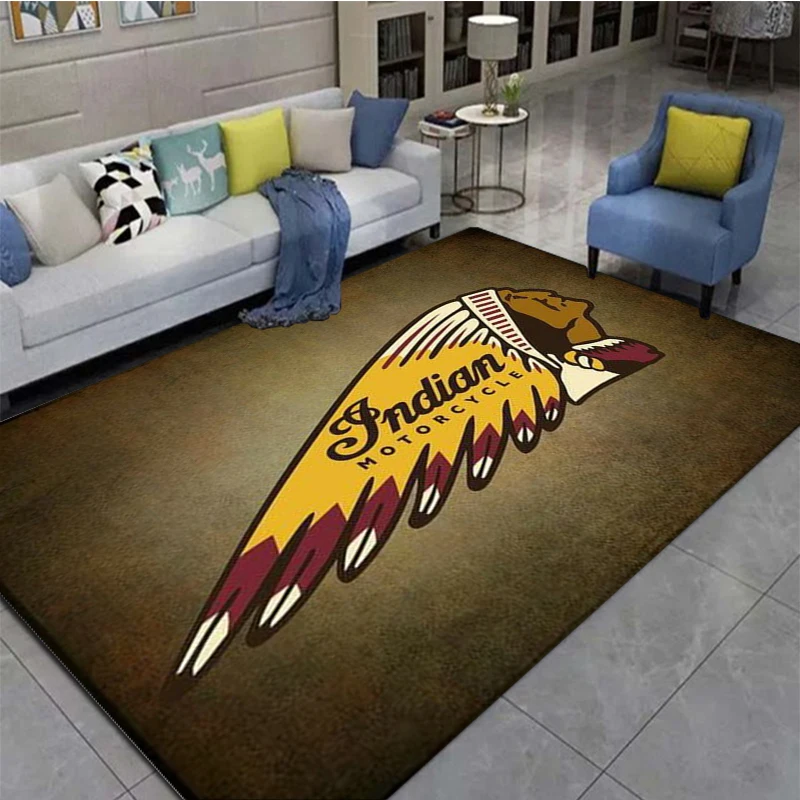 Indian Motorcycles retro plush carpet, bedroom windows, bedside home d ...