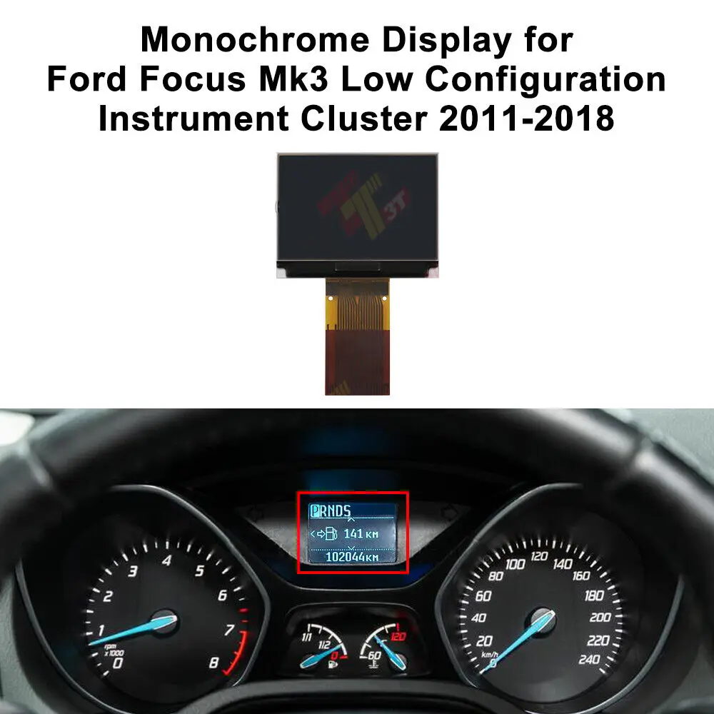 Monochrome Dashboard LCD Display for Ford Focus C Max Grand C Max Kuga ...