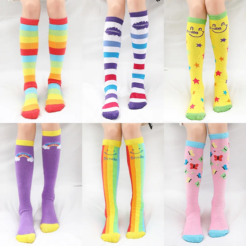 Kids Rainbow Long Socks | Girls Child Rainbow Socks | Knee Socks ...