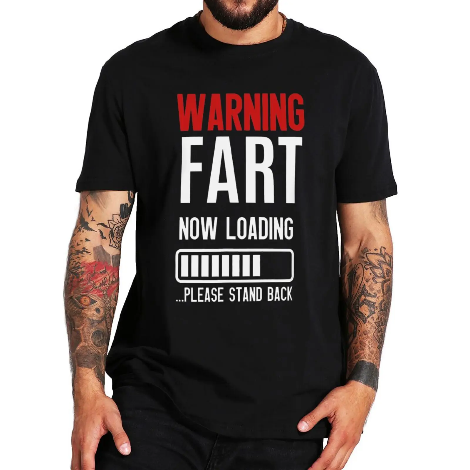 Warning Fart Now Loading Please Stand Back T Shirt Funny Jokes Humor Gift Tee Tops Casual Summer ...