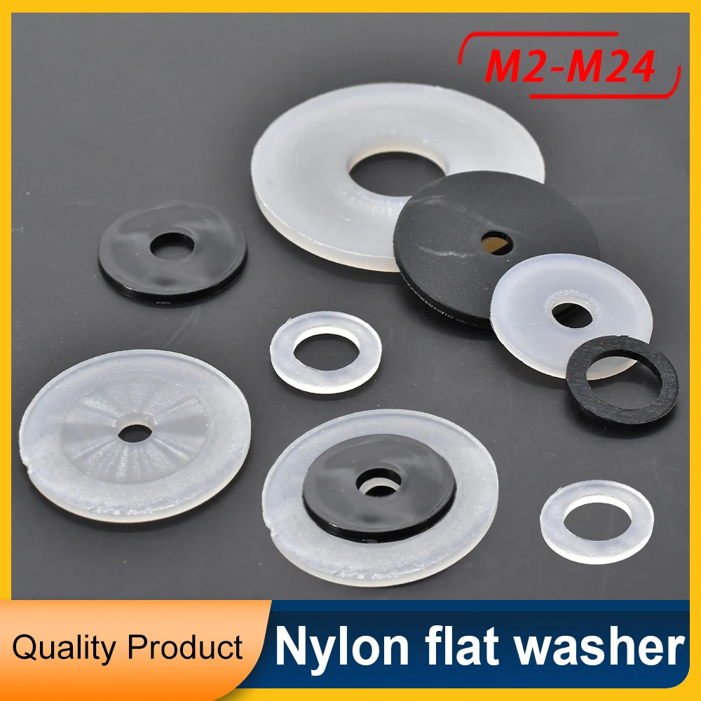 Black And White Nylon Flat Washer Plastic Sealing Hard Gasket M2~M24 ...