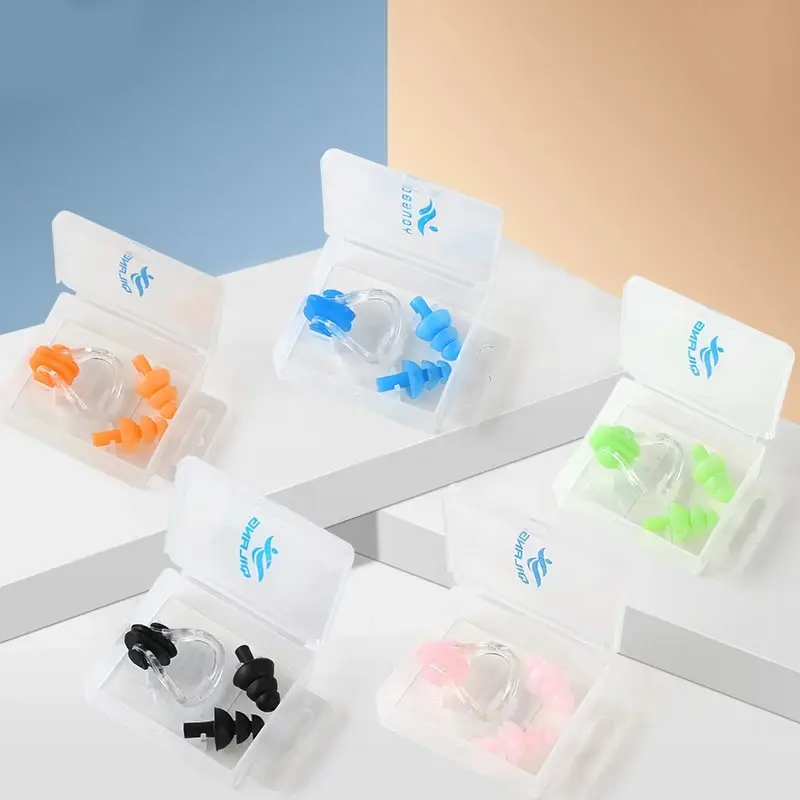 Soft-Silicone-Waterproof-Swimming-Nose-Clip-Earplugs-Personal ...