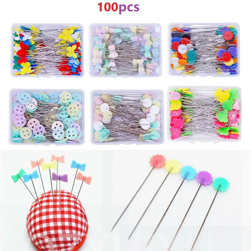 100pcs-Box-Color-Tailor-Pins-Embroidery-Patchwork-Pins-DIY-Sewing ...