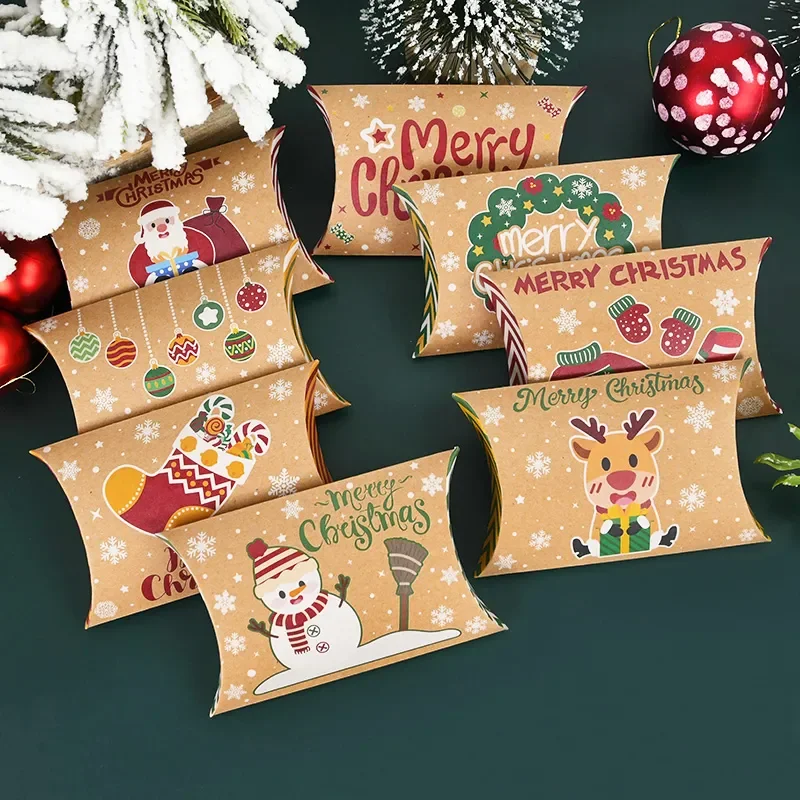 12-24pcs-Christmas-Pillow-Candy-Boxes-Christmas-Decoration-for-Home ...