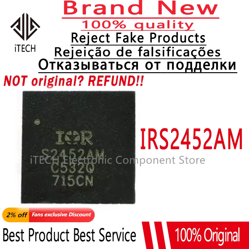 1pcs-Original-and-Genuine-IRS2452AM-Package-QFN-32-Patch-Screen-S2452AM ...