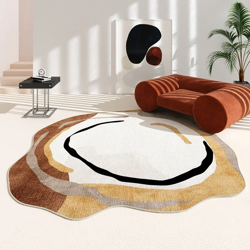 Round-Living-Room-Carpet-Creative-Irregular-Bedroom-Bedside-Rugs-Art ...
