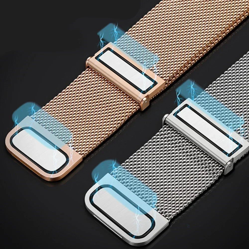 Elegant Milanese Loop Metal Strap - 18mm, 20mm, 22mm for 18mm (Starlight)