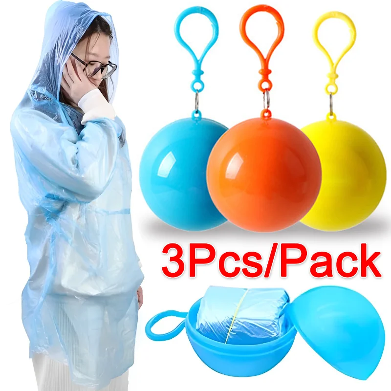 Portable-Raincoat-Ball-with-Hook-Convenient-Disposable-Thick-Outdoor ...