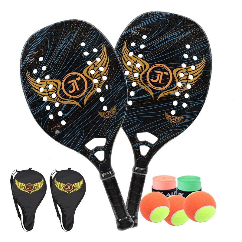 Beach Tennis Racket Full Carbon Fiber Soft Eva Core Rough Surface Beach ...