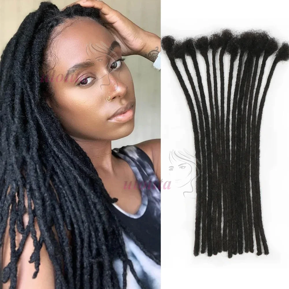 100% Human Hair Dreadlocks Extensions 0.4cm Width Thickness Dreadlocks ...