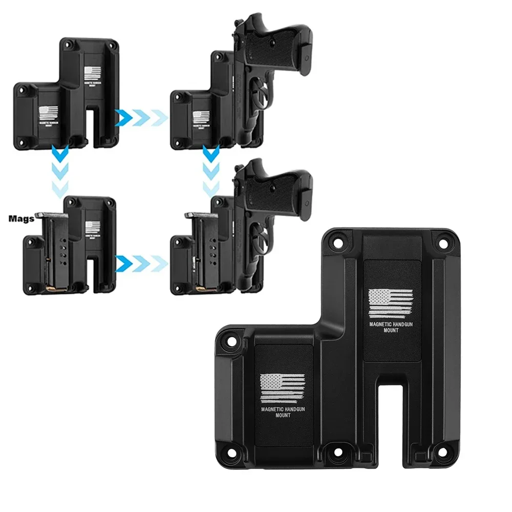 Tactical-Pistol-Magnet-Gun-Mount-Holster-2-in1-Car-Table-Concealed ...