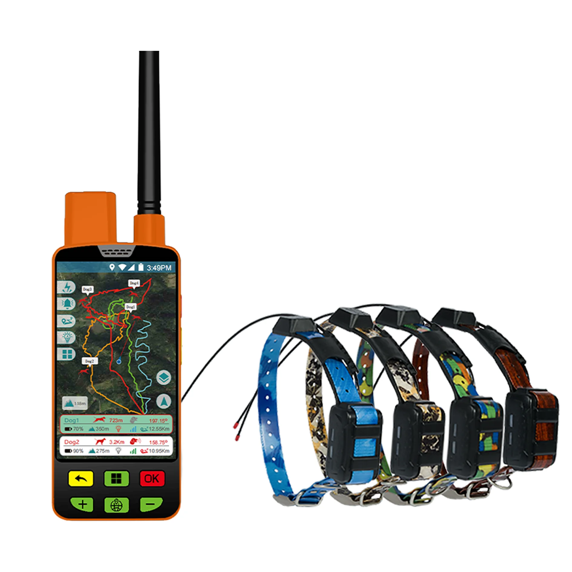 Hunting-Dog-GPS-Locator-Training-Collar-Big-Screen-Waterproof-Dual ...