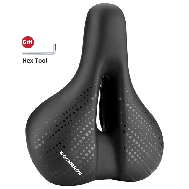 ROCKBROS Bicycle Saddle Breathable Shock Seats PU Leather Surface Cushion Rounded Hollow Cycling ...