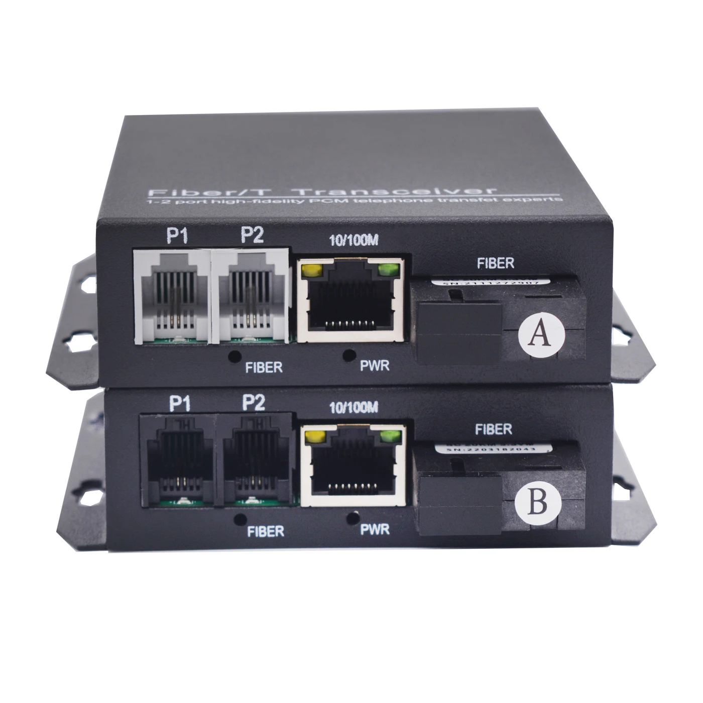 RJ11 Telephone & 10/100Mbps Ethernet over Fiber Converter Landline ...