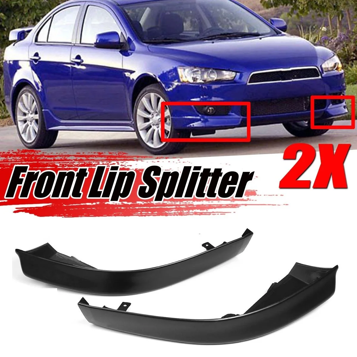 2Pcs-Car-Front-Bumper-Splitter-Lip-Spoiler-Body-Kit-Diffuser-Protector ...