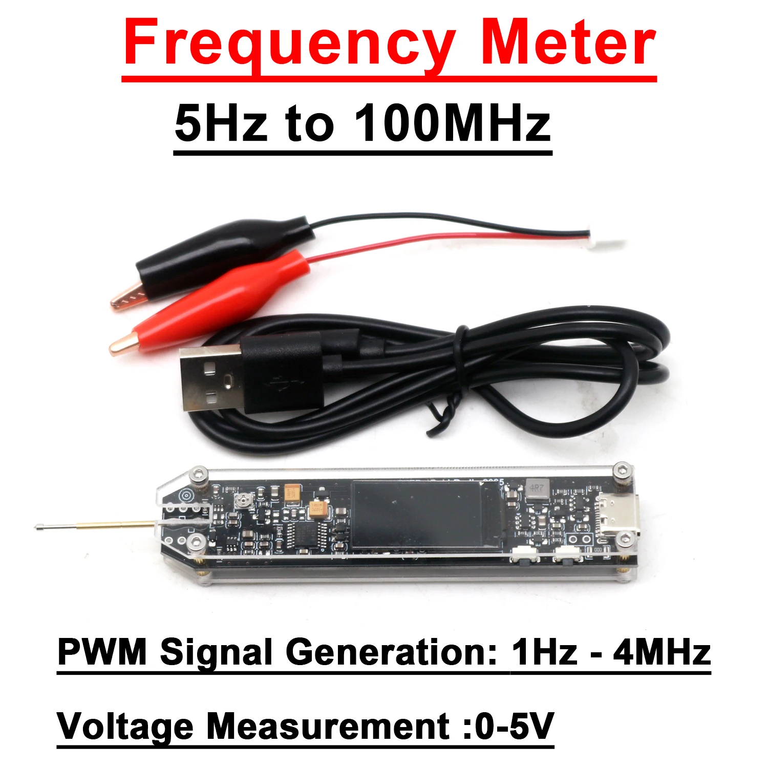 Pen probe Frequency METER 5Hz ~100MHz PWM 1Hz - 4MHz Frequency signal ...