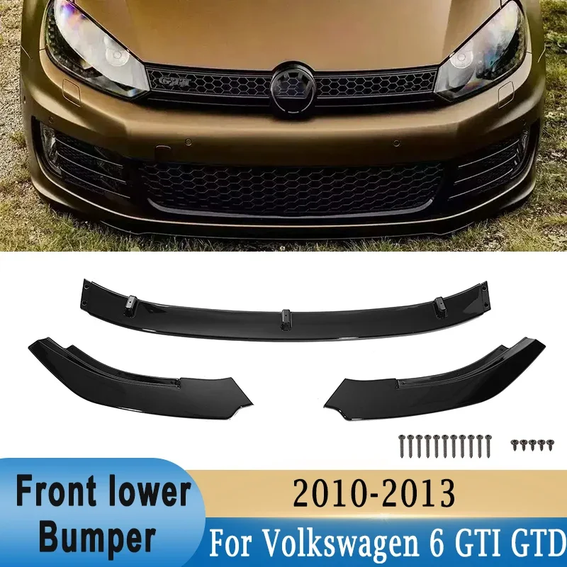 Front-Bumper-Lower-Lip-Spoiler-for-Volkswagen-Golf-6-MK6-GTI-GTD-2010 ...