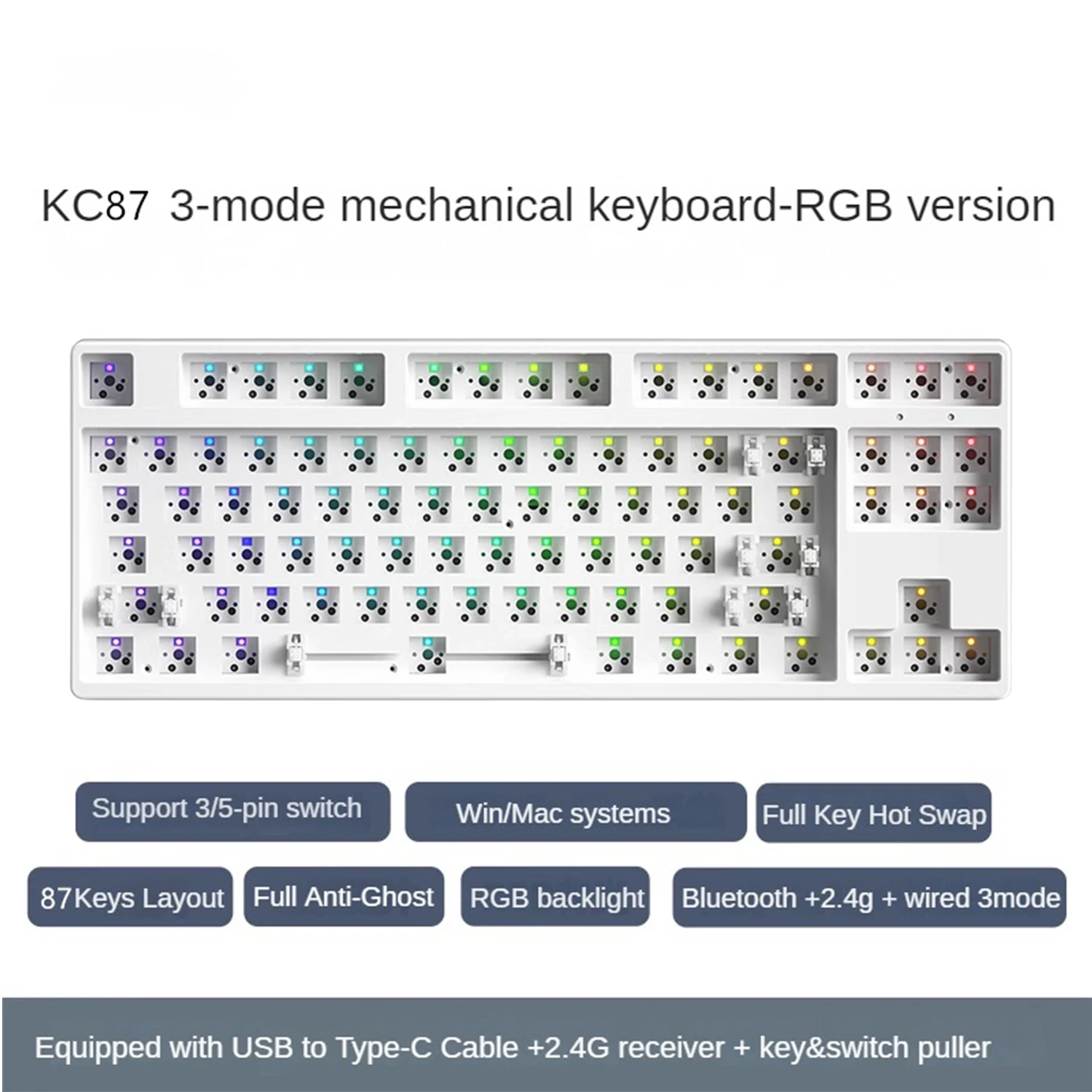 Mathew-Tech-KC87-Three-Mode-Mechanical-Keyboard-Barebone-Classic-87 ...