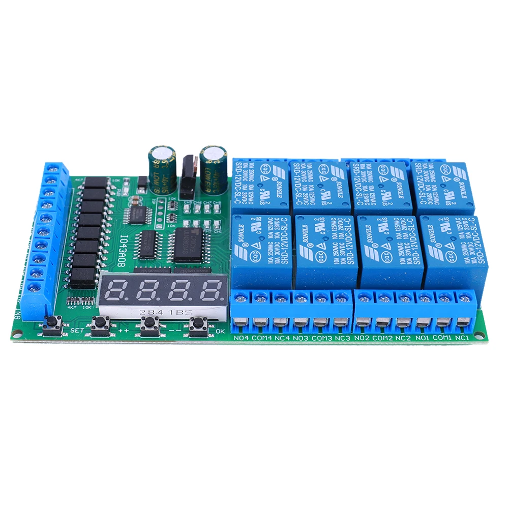 DC-12V-8-Channels-Multifunction-Timer-Delay-Relay-Board-Relay-Module-Interlock-Self-locking ...
