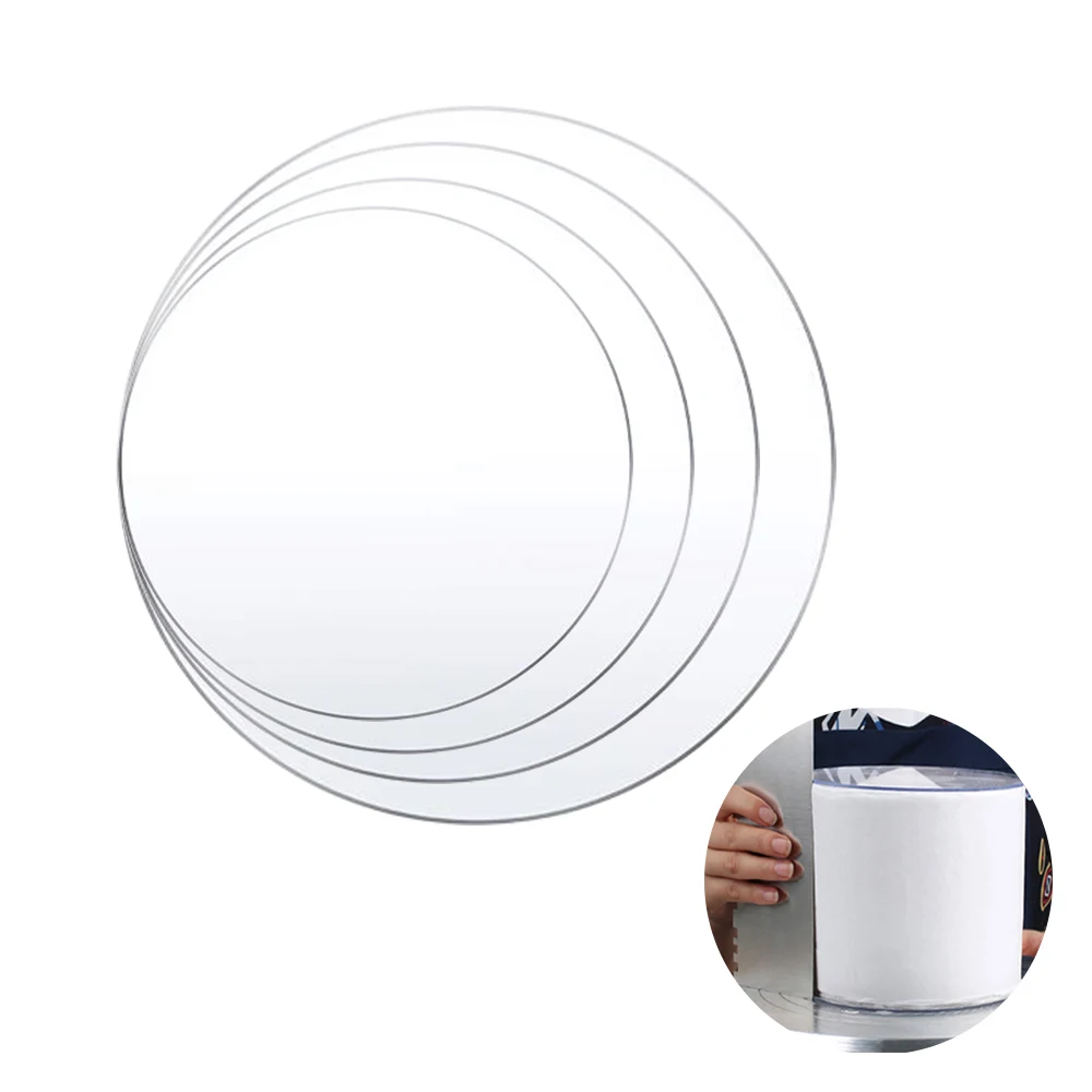 4-Sizes-Round-Acrylic-Cake-Discs-Boards-Topper-Reusable-Perspex-Disk ...