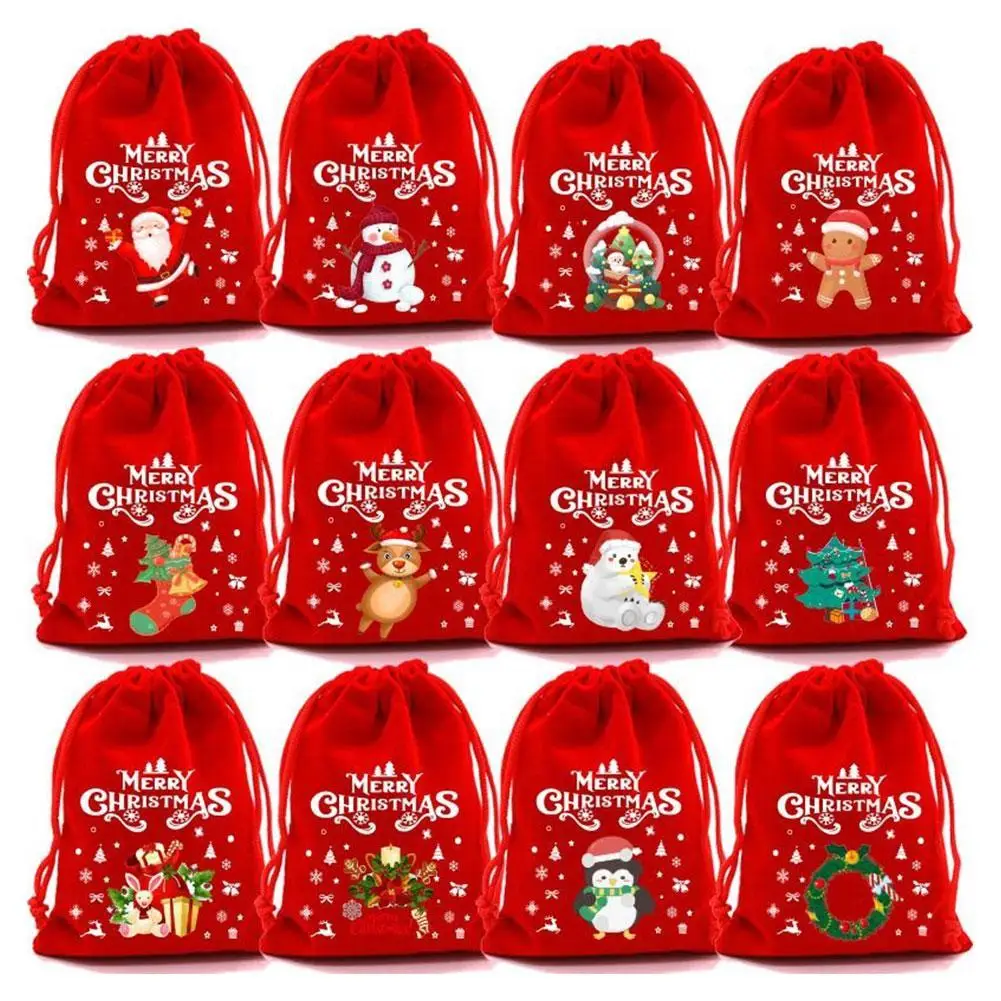 5pcs-Red-Christmas-Decoration-Gift-Bag-Velvet-Merry-Christmas ...