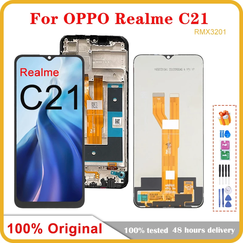 6.5" Original For OPPO Realme C21 RMX3201 LCD Display Touch Screen Digitizer Assembly For Realme ...