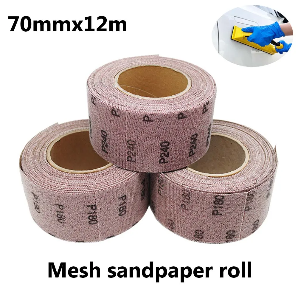 70MMx12M Mesh Sandpaper 80-800 Grits Mesh Sand Roll Dust Free Net ...