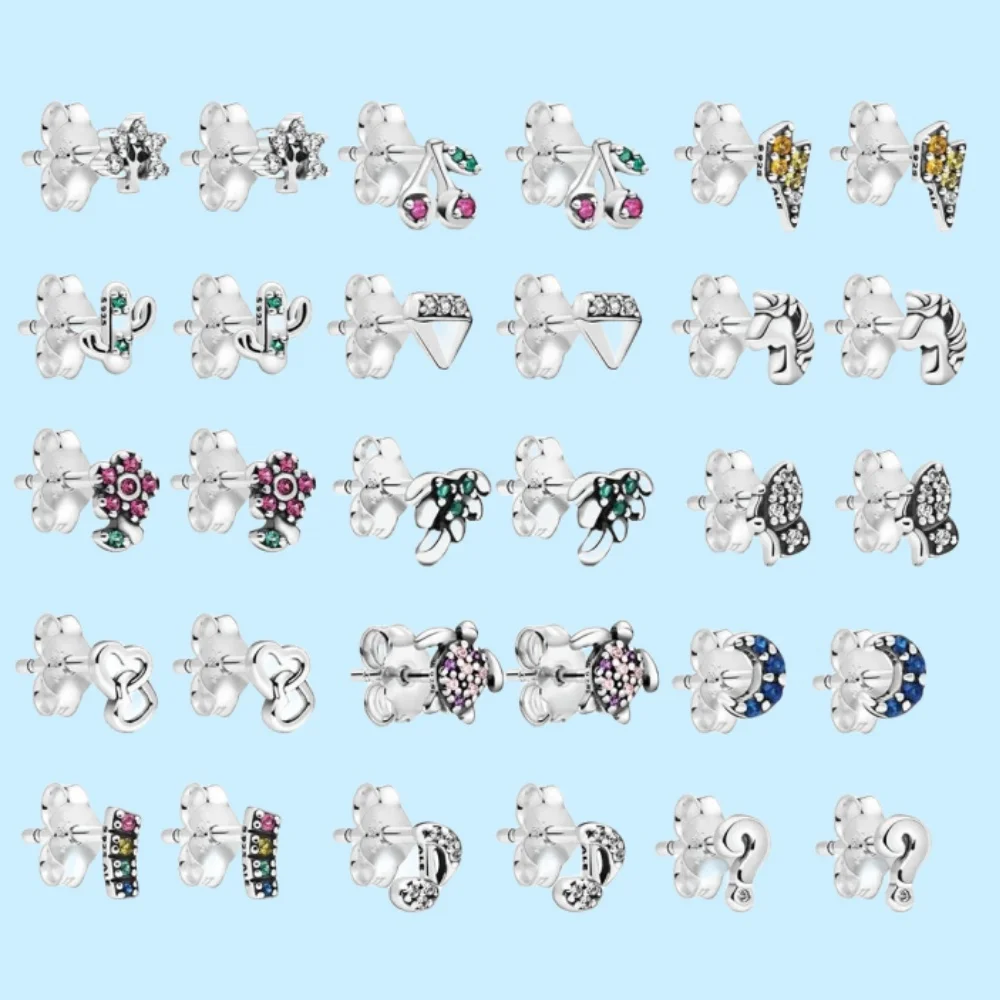 PANDORA-pendientes-de-plata-de-ley-925-para-mujer-aretes-con-forma-de ...