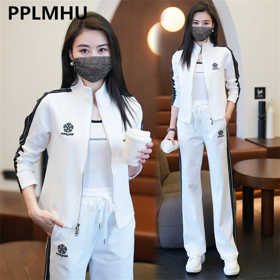 Jogging-Tracksuit-2-Piece-Sets-Women-Outfit-Korean-Loose-Side-Stripe ...