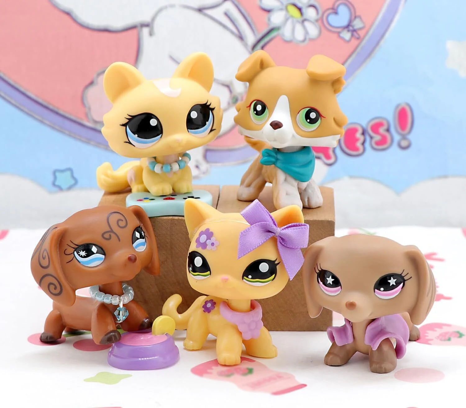 5PCS-Pet-Shop-Dogs-and-Cats-Collectable-with-Accessories-Great-Gift ...