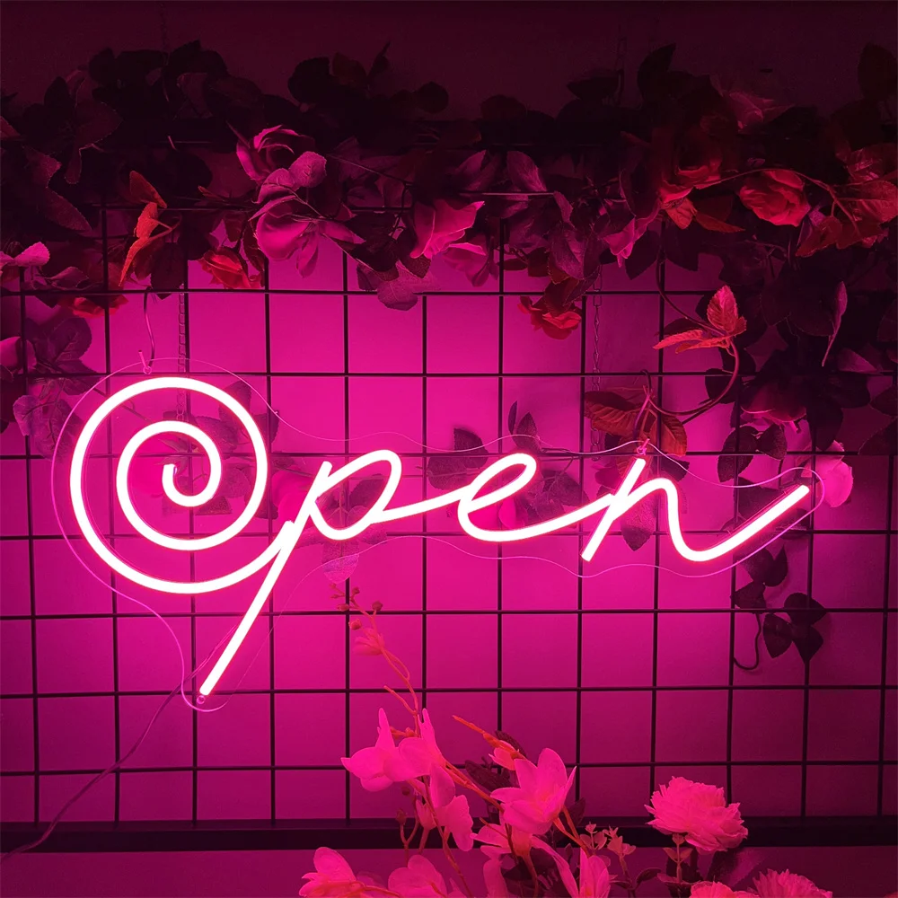 Neon Open Arrow Sign