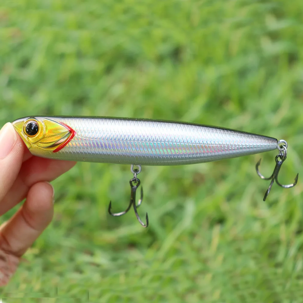 Topwater-Fishing-Pencil-Lure-90mm-105mm-Water-Monitor-Popper-Bass ...
