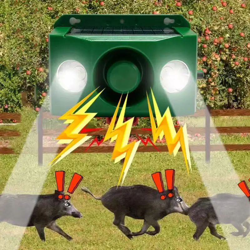 Scare-Wild-Boar-Repellent-Loud-Dog-Barking-Solar-Warning-Lights ...