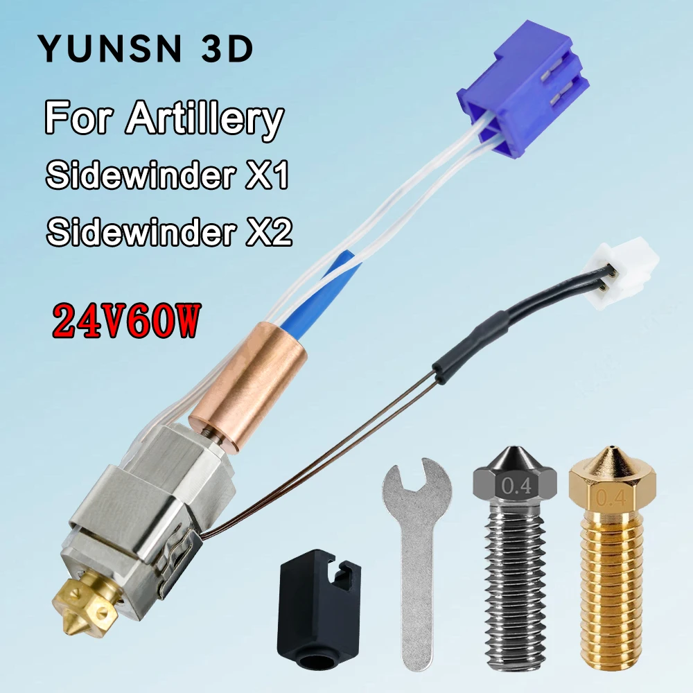 For Artillery Sidewinder X1/X2 Genius Hotend Silicone Sock Thermistor ...
