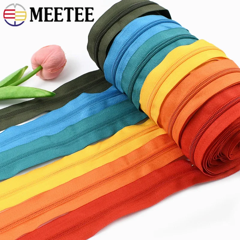 10-100Meters 5# Colorful Nylon Zippers Tapes Decorative Zip for Bag ...