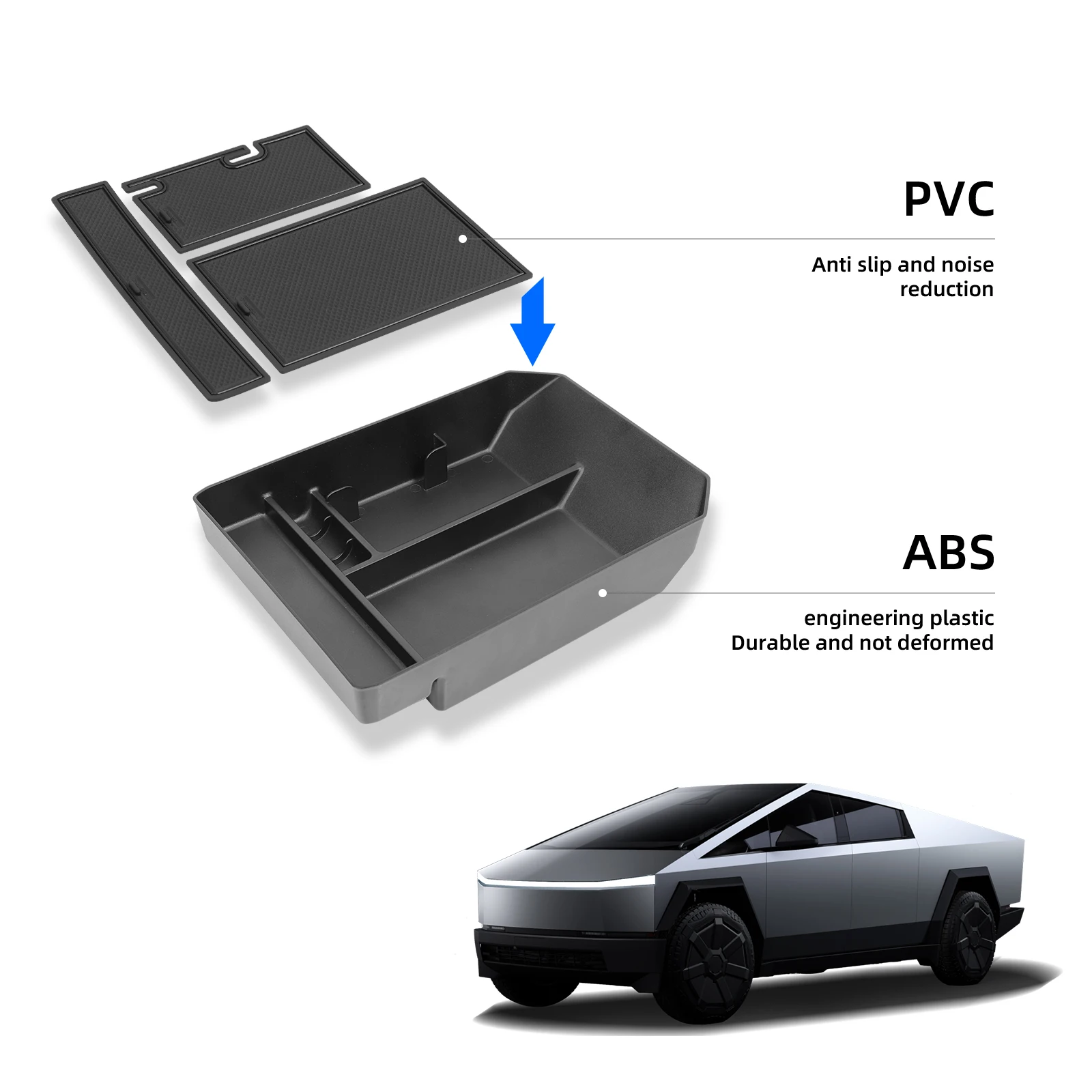 for Tesla Cybertruck 2024 2025 Center Console Armrest Storage Box Car ...