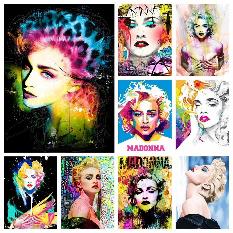 Graffiti Madonna Signer Portrait Diamond Painting 5d Full Square Mosaic ...